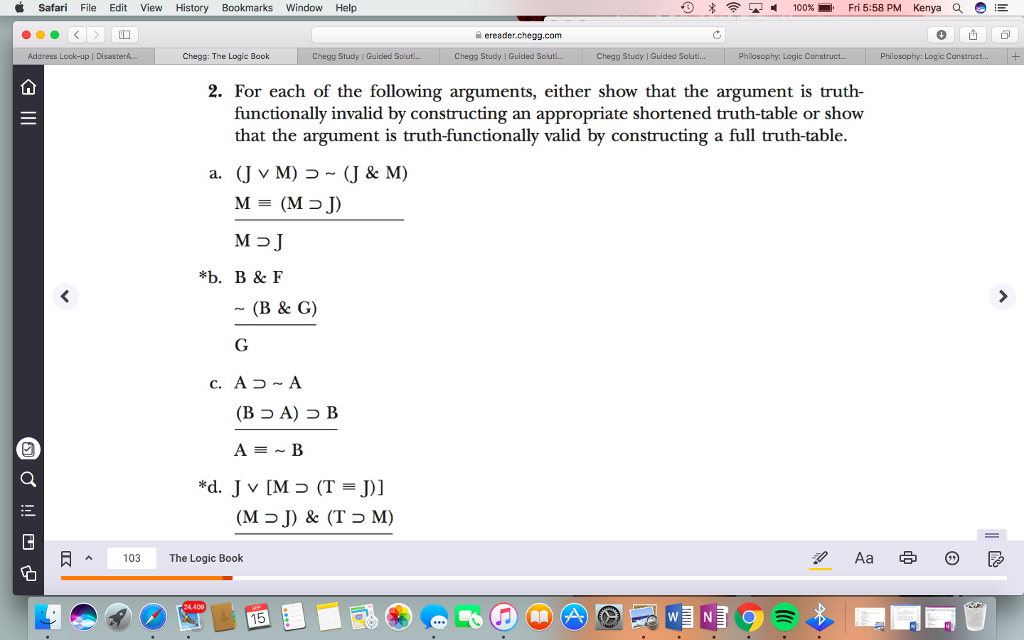 Solved For Each Of The Following Arguments Either Show That 