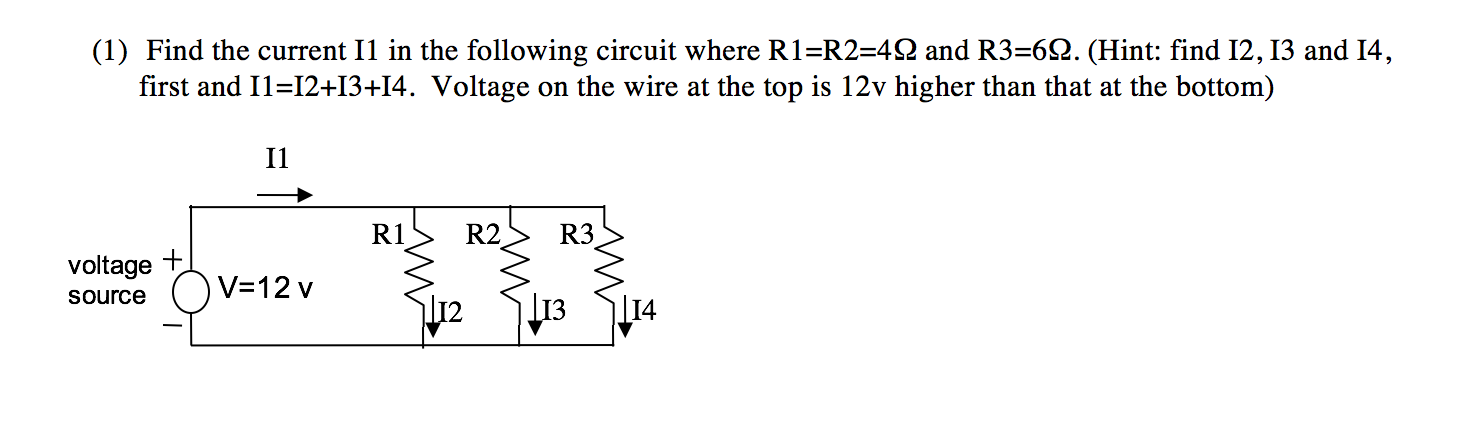 Solved Find the current I1 in the following circuit where | Chegg.com