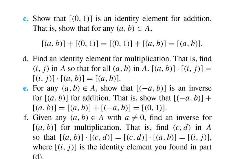 Show that [(0, 1)] is an identity element for | Chegg.com
