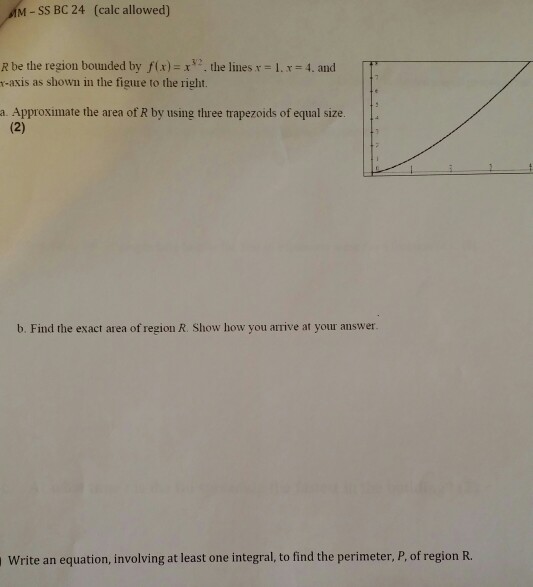 Solved M SS BC 24 (calc allowed) R be the region bounded by | Chegg.com