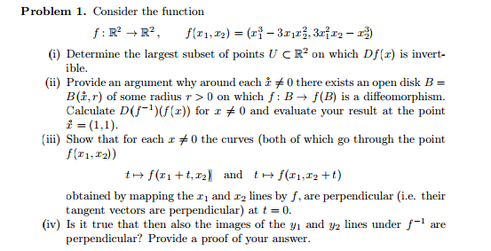 Consider the function f: R^2 rightarrow R^2, f(x_1, | Chegg.com