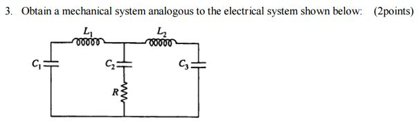 Solved Obtain a mechanical system analogous to the | Chegg.com Solved Obtain a mechanical system analogous to the | Chegg.com