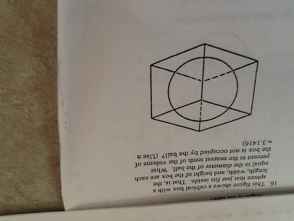 Solved 16. This figure shows a cubical box with a sphere | Chegg.com