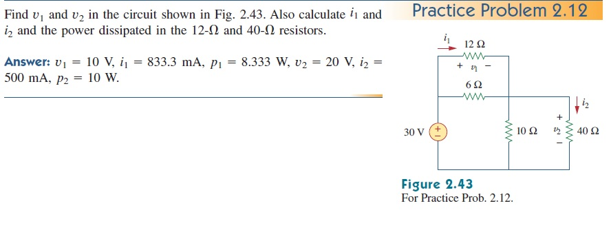 Solved Find u1 and u2 in the circuit shown in Fig. 2.43. | Chegg.com