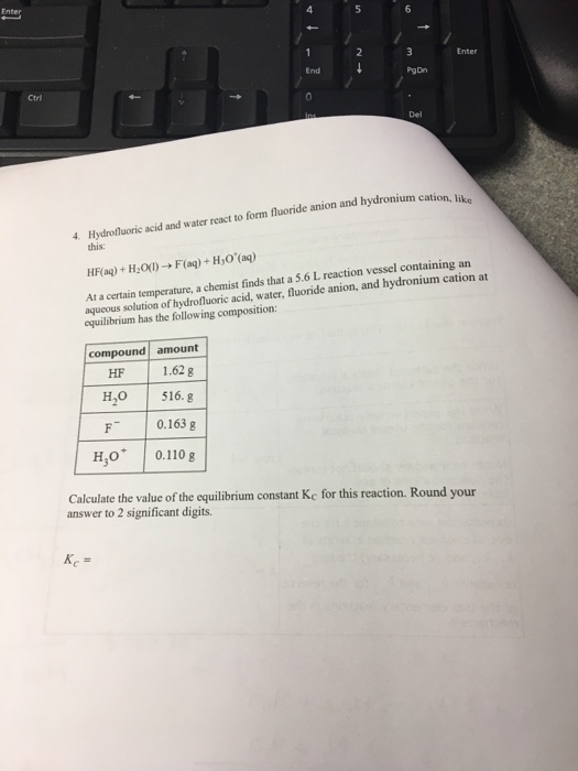 Solved Hydrofluoric acid and Water react to form fluoride | Chegg.com