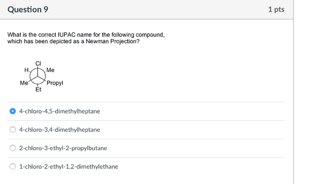 Solved What is the correct IUPAC name for the following | Chegg.com