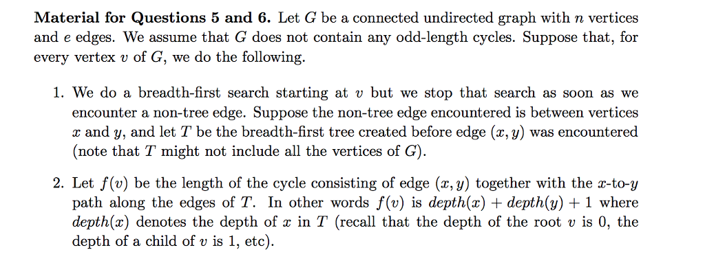 Solved Material for Questions 5 and 6. Let G be a connected | Chegg.com