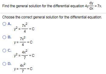 Solved Find the general solution for the differential | Chegg.com