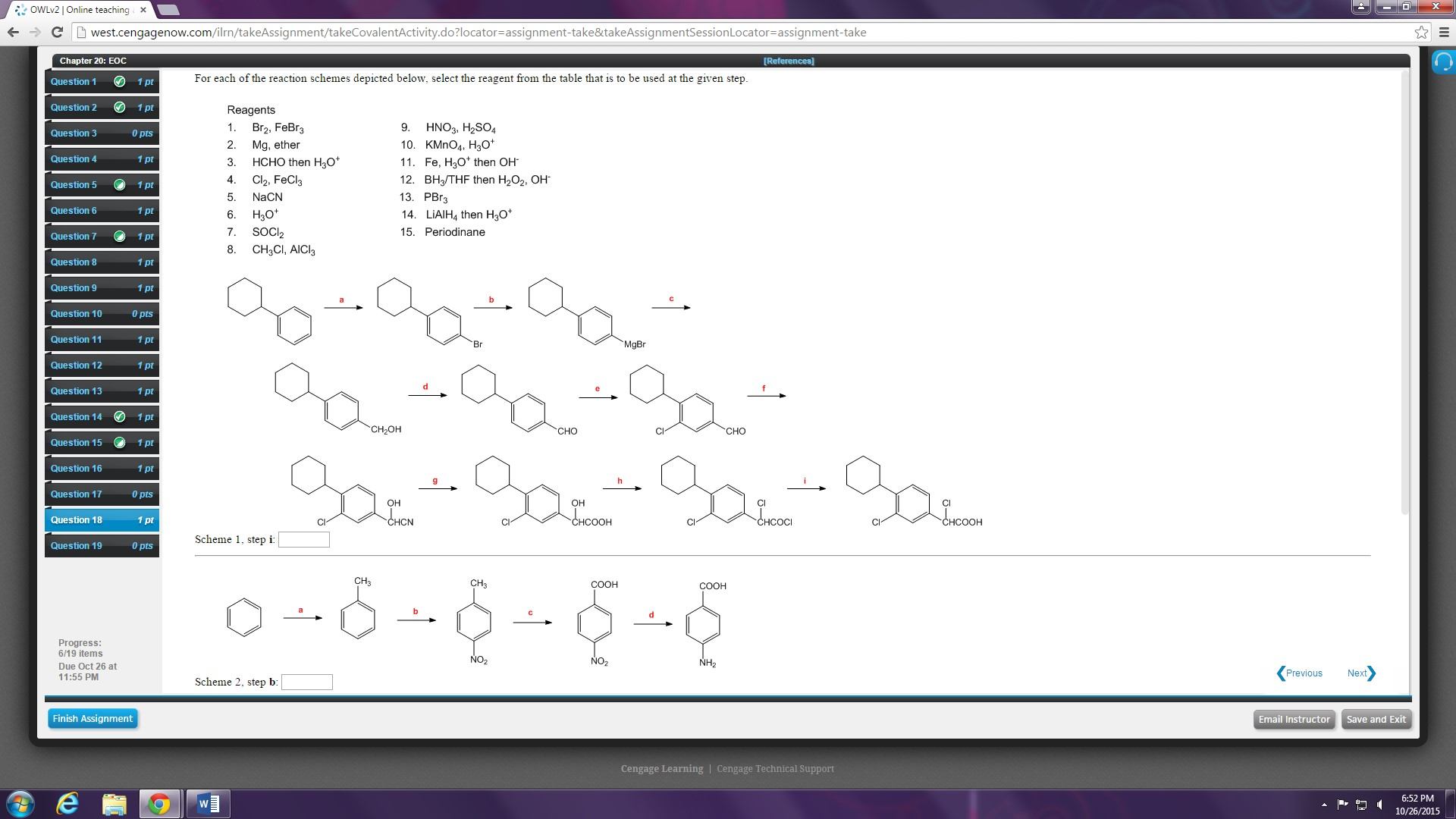 Solved For each of the reaction schemes depicted below, | Chegg.com