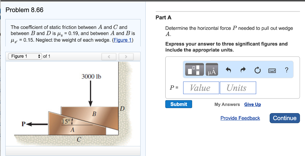 Solved The Coefficient Of Static Friction Between A And C