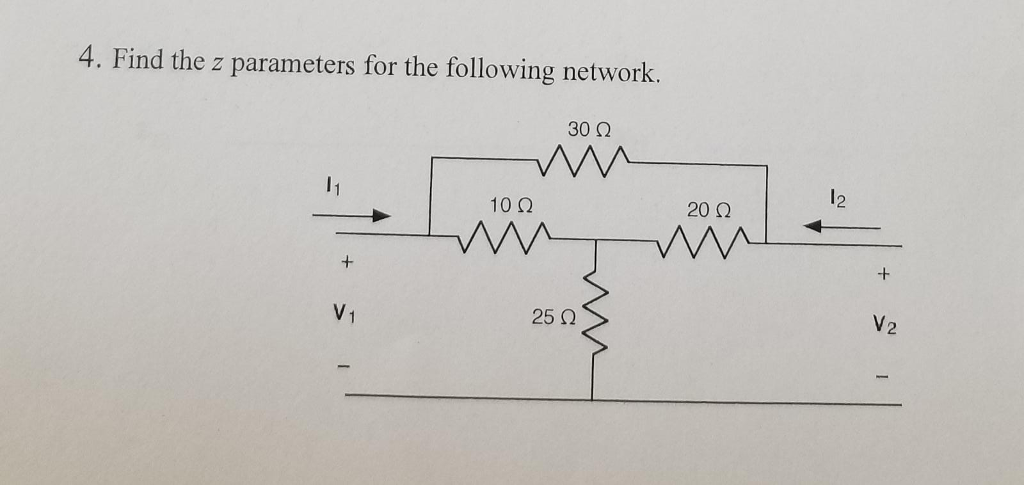 Solved 4. Find the z parameters for the following network. | Chegg.com