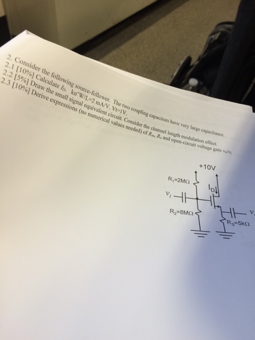 Solved Consider the following source-follower. The two | Chegg.com