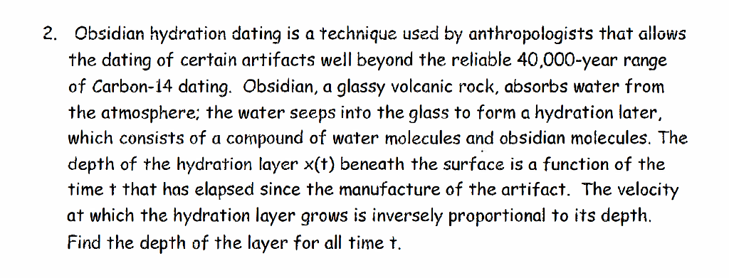 Solved 2. Obsidian hydration dating is a technique used by | Chegg.com