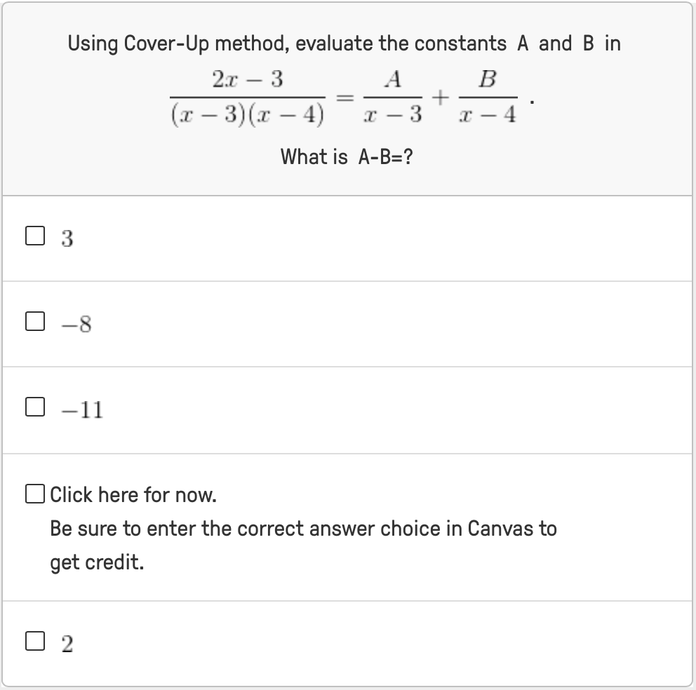 Solved Using Cover-Up method, evaluate the constants A and B | Chegg.com