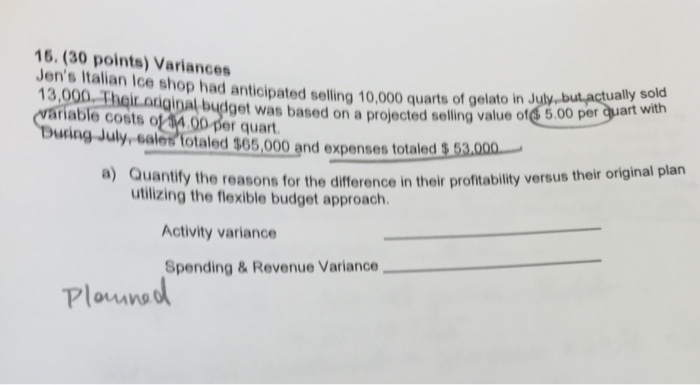 Solved variance problem. | Chegg.com
