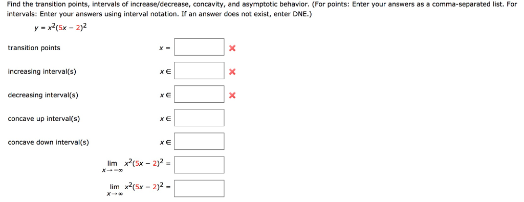 Solved Find the transition points, intervals of | Chegg.com