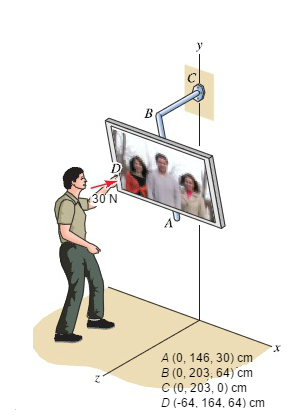 Solved Ch. Ex. 46 A flat-screen television is mounted on the | Chegg.com