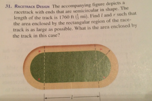 31. RACETRACK DESIGN The accompanying figure depicts | Chegg.com