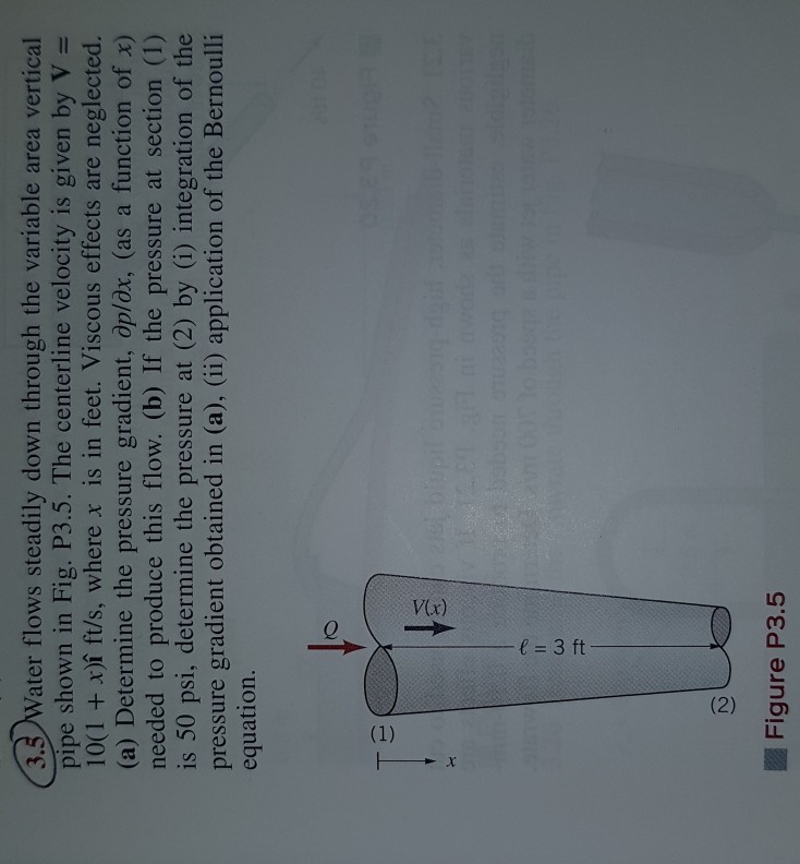 Solved 3.3 Water flows steadily down through the variable | Chegg.com