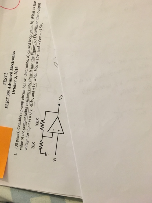 Solved Consider op-amp circuit below, determine, a) closed | Chegg.com