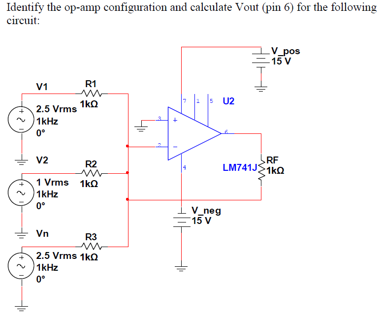 Solved Identify the op-amp configuration and calculate Vout | Chegg.com