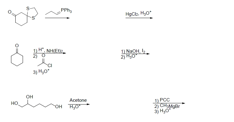 Solved PPh HgCl2, H30* H NH(Et)2 2) 1) NaOH 2 CI 3) H3o* | Chegg.com