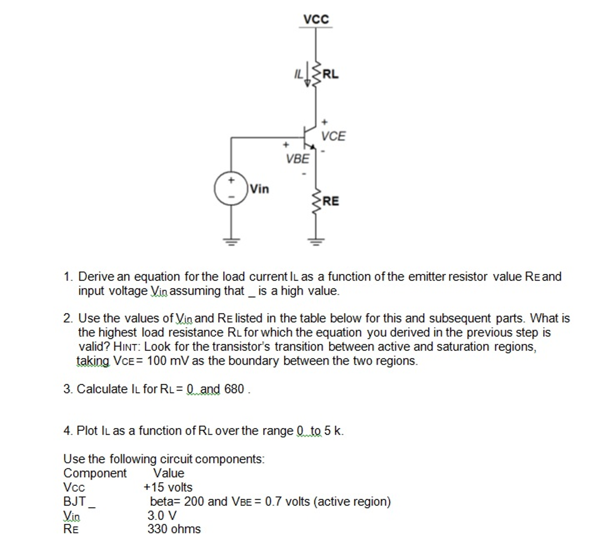 Solved Derive an equation for the load current IL as a | Chegg.com