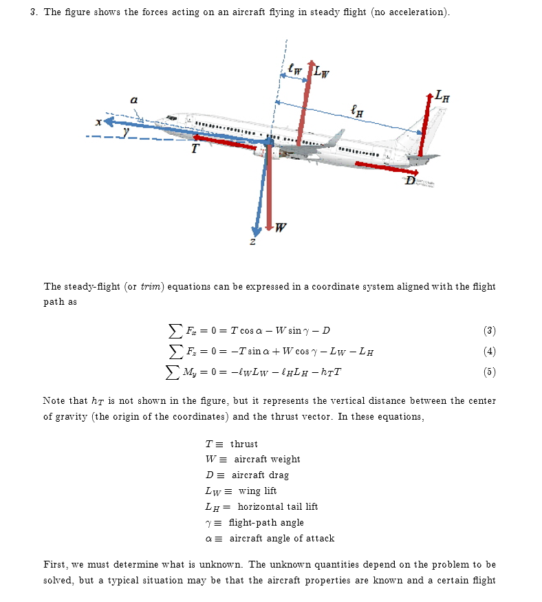 Solved 3. The figure shows the forces acting on an aircraft | Chegg.com