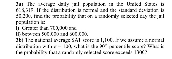 Solved The average daily jail population in the United | Chegg.com