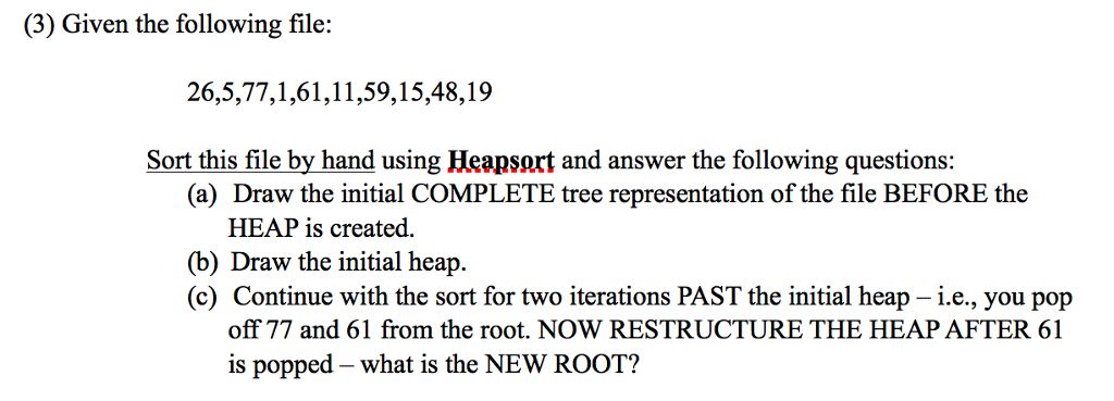 Solved (3) Given the following file: | Chegg.com