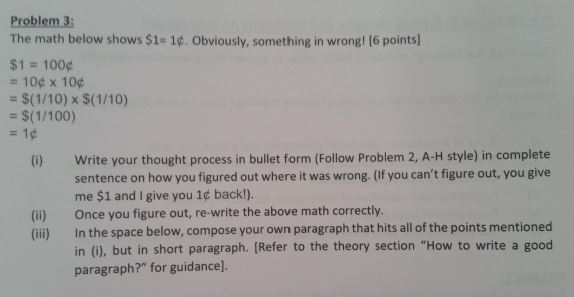 Solved Problemas The math below shows $1-1. Obviously, | Chegg.com