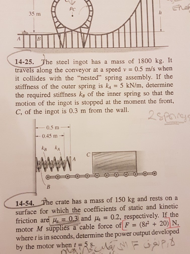 Solved The steel ingot has a mass of 1800 kg. It travels | Chegg.com
