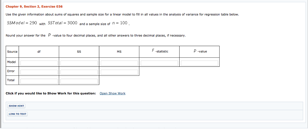 Solved Use the given information about sums of squares and | Chegg.com