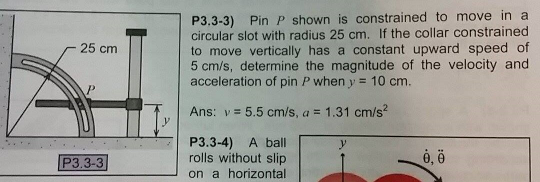 Solved P 3.3-3) Pin P shown is constrained to move in a | Chegg.com