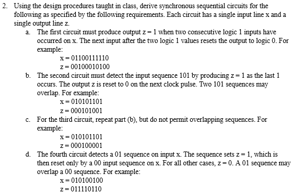 Solved Using the design procedures taught in class, derive | Chegg.com