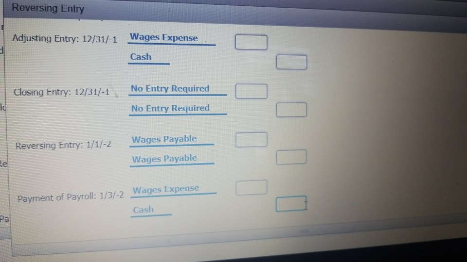 Solved Instructions Journal Entries Reversing Entry Analysis | Chegg.com