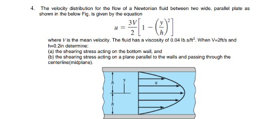 Solved 4- The velocity distribution for the flow of a | Chegg.com