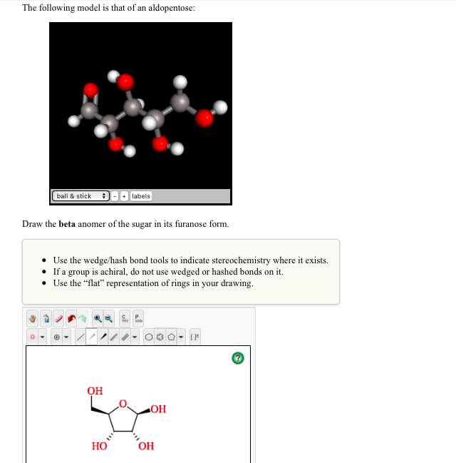 Solved The following model is that of an aldopentose: ball & | Chegg.com