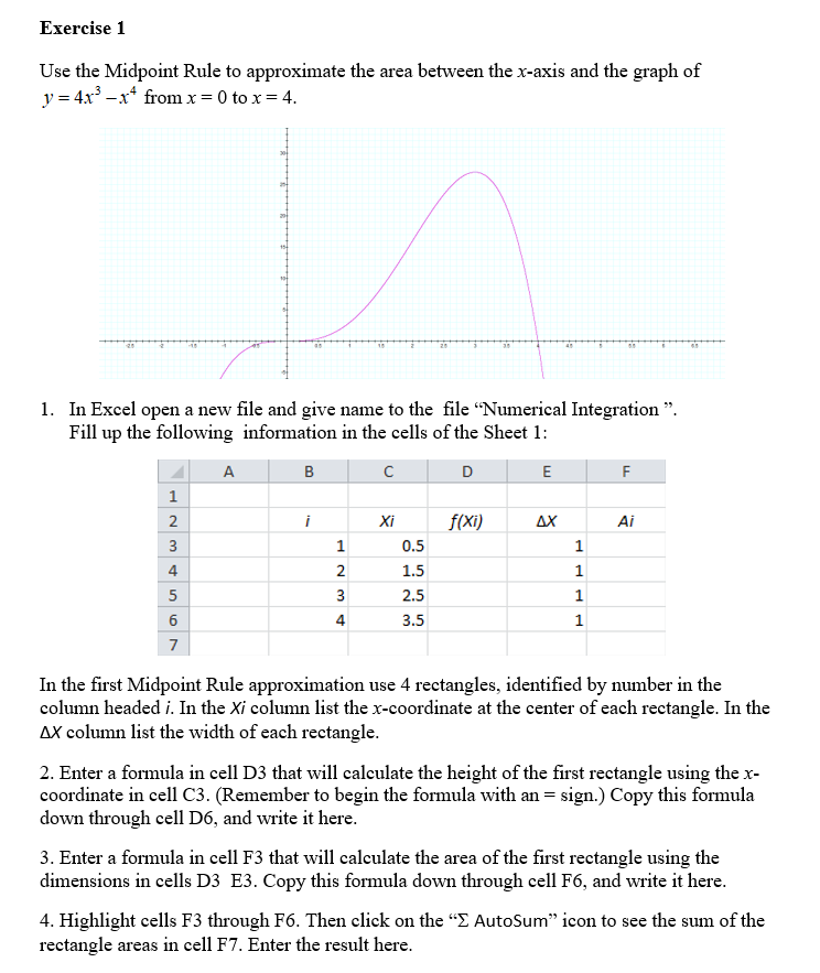 Solved Exercise 1 Use The Midpoint Rule To Approximate The 