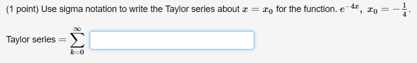Solved Use sigma notation to write the Taylor series about x | Chegg.com