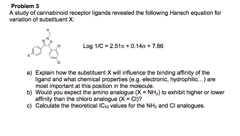 Solved Problem 3 A study of cannabinoid receptor ligands | Chegg.com