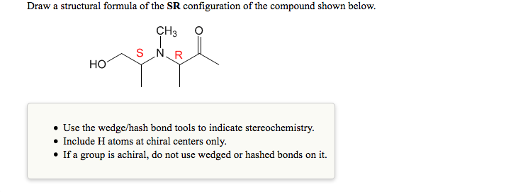 Solved Draw a structural formula of the SR configuration of | Chegg.com