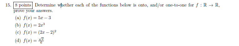 Solved Determine whether each of the functions below is | Chegg.com