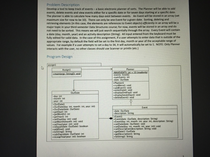 Solved Problem Description Develop a tool to keep track of | Chegg.com