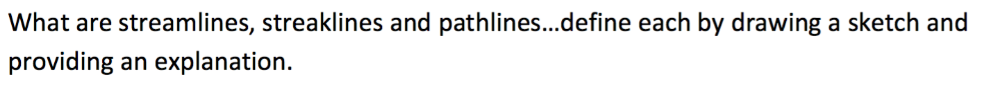 Solved What are streamlines, streaklines and pathlines | Chegg.com