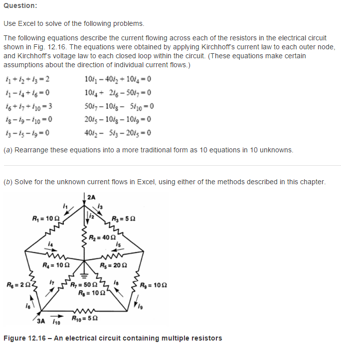 Solved Use Excel to solve of the following problems. The | Chegg.com