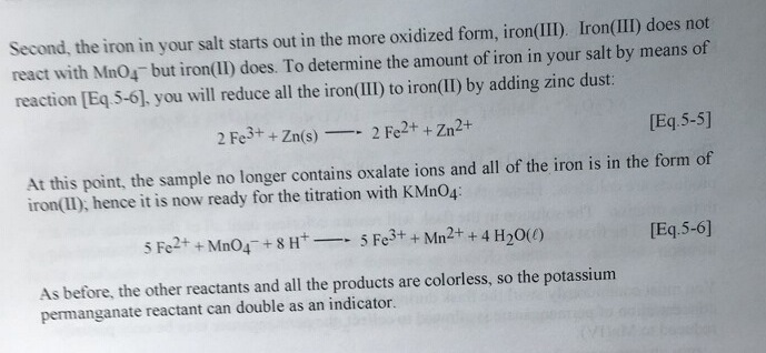 Solved In Part IIB, a student used 0.020061 M KMnO4 to do | Chegg.com