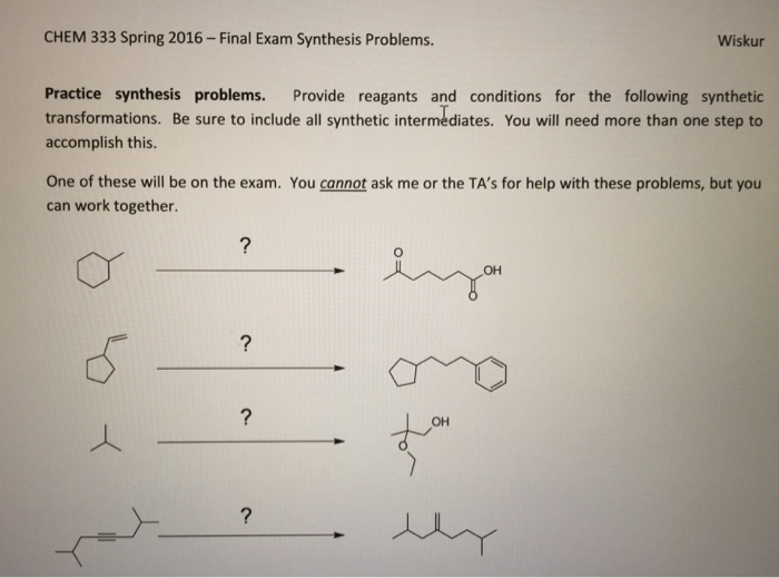 Solved Practice synthesis problems. Provide reagents and | Chegg.com