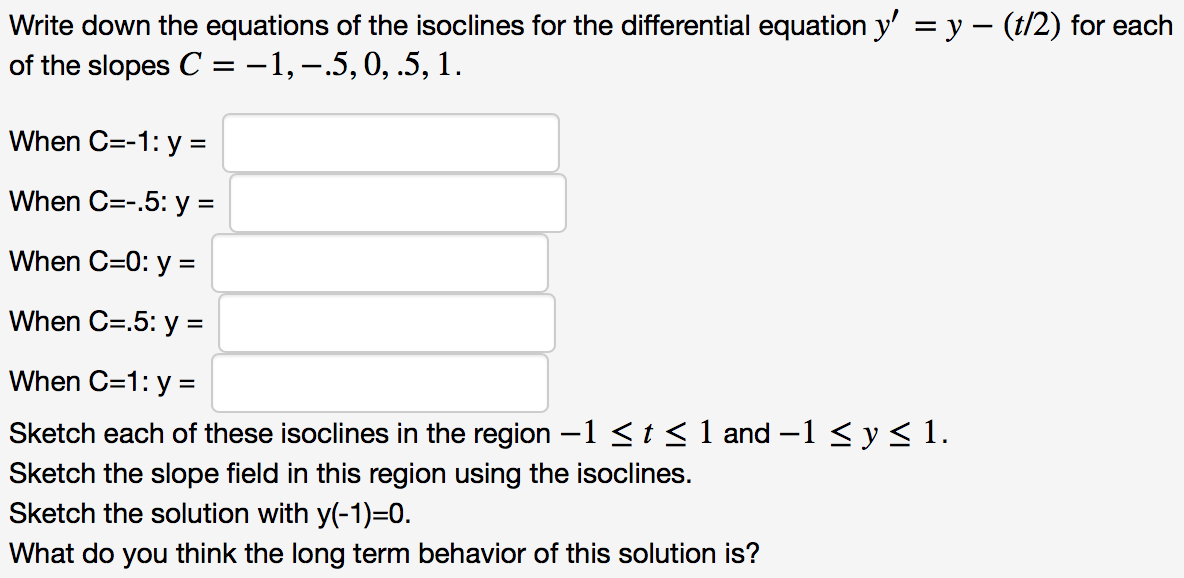 Solved Write down the equations of the isoclines for the | Chegg.com