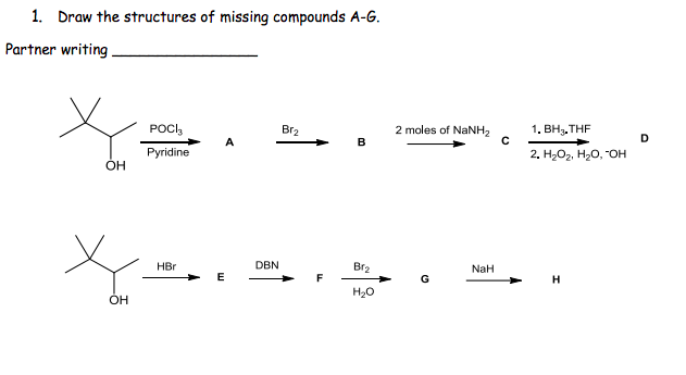 Solved 1. Draw the structures of missing compounds A-G. | Chegg.com